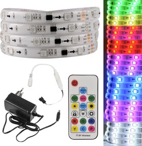 Sada Led pásků Magic Rgb Rgbw 5 m 12 V IP65 s dálkovým ovládáním a napájecím zdrojem Polux