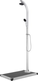 Zahradní sprcha s šedou základnou 220 cm hliník 3070786