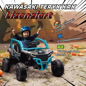 AIYAPLAY 12V Elektrické terénní vozidlo pro děti, dálkové ovládání, LED světla, hudba, klakson, pro děti od 3 do 8 let, modrá