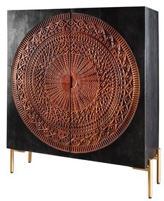 Massive home | Dřevěná designová komoda Black Mandala mango