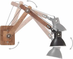 Nástěnná lampa industriální styl černá kulatá E27 320577