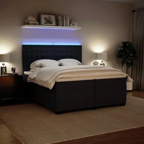 Box spring postel s matrací tmavě šedá 200x200 cm samet 3293315