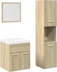 4dílný set koupelnového nábytku dub sonoma kompozitní dřevo 3325004