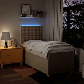 Box spring postel s matrací krémová 90x190 cm textil 3293454