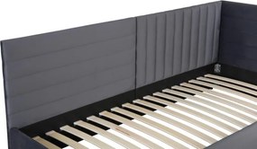 Postel MEVIA 90x200, šedá Velvet látka Kondela 0000408416