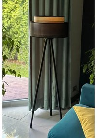 Duolla - Stojací lampa WOOD BOHO 1xE27/15W/230V pr. 45 cm černá/béžová