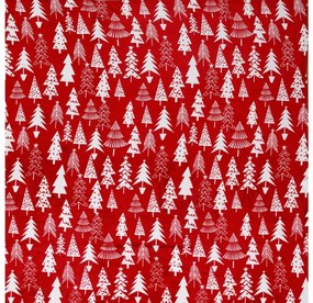 Červená vánoční mikroplyšová deka CHRISTMAS TREES Rozměr: 160 x 200 cm