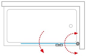 Roth Dvoudílná vanová zástěna TZV2 Varianta: šířka: 100 cm, orientace: Levá - (TZVL2 1000 - 742-100000L-00-02), Barva profilů a typ výplně: profily: brillant, výplň: transparent