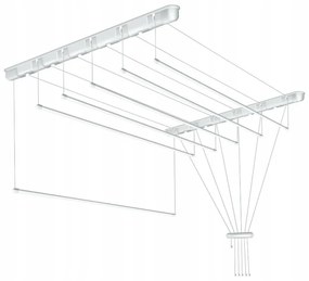 Erga, stropní věšák na sušení prádla 6x200 cm, bílé, ERG-SEP-10SUSSUF6PP20