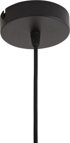 Hanglamp zwart met beige papieren touw kap 50/50/25 - Combi 1