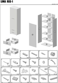 LIMA REG1 regál dub sonoma