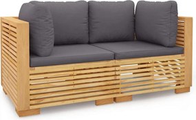 Zahradní rohové pohovky s poduškami 2 ks masivní teak 3100864