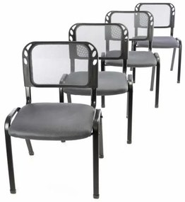 Garthen 41041 Sada 4 stohovatelných kongresových židlí - šedá
