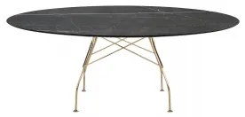 Glossy Marble finish ovál zlatá černá mramor Kartell