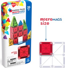 MAGNA-TILES Magnetická stavebnice microMAGS Travel Set 26 dílů