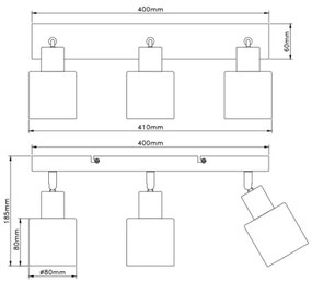 Globo 54114-3 - Bodové svítidlo TRENT 3xE14/25W/230V