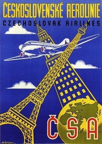 Plechová cedule Československé aerolinie Velikost: A5 (20 x 15 cm)
