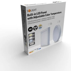 Solight LED mini panel CCT, přisazený, 18W, 1530lm, 3000K, 4000K, 6000K, čtvercový