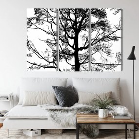 Vícedílný obraz Černý Strom Na Bílém Pozadí Nedostatek Nedostatek Plátno Canvas 180x120