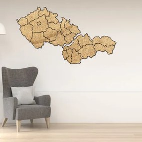 Velká dřevěná mapa Slovenska a České republiky | SENTOP M011