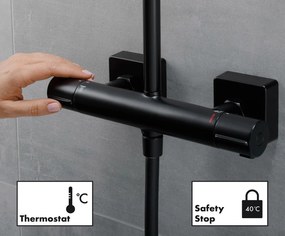 Hansgrohe Vernis Shape, Showerpipe 240 1jet EcoSmart 9 l, s termostatem, černá matná, HAN-26429670