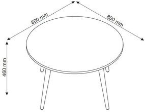 Kulatý konferenční stolek Porto 80 cm, dub artisan