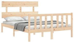 Rám postele s čelem 140 x 190 cm masivní dřevo,  3193251