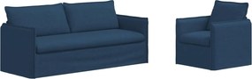 Set pohovek 2 ks Modrá Textil 3407617