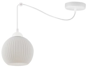 Závěsné svítidlo Riffle Round Spider, 1x bílé skleněné stínítko, w