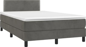 Box spring postel s matrací tmavě šedá 120 x 200 cm samet 3141234