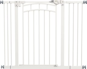 Mřížka na dveře pro psy PawHut 74-100 cm, bariérová mřížka s automatickým zavíráním dvířek bez vrtání pro malé a střední psy