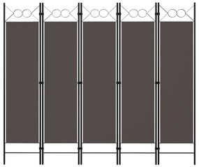 5dílný skládací paraván antracitový 200 x 180 cm 320709