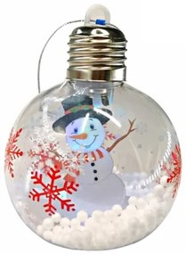 LED ozdoba na vánoční stromeček - závěsná baňka, 9 cm, různé varianty Motiv: Sněhulák