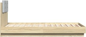 Rám postele s čelem a LED osvětlením dub sonoma 75 x 190 cm 3210068