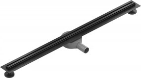 Mexen Flat nerezový sprchový žlab s rotačním 360° sifonem 90 cm, vzor SLIM, černá, 1741090