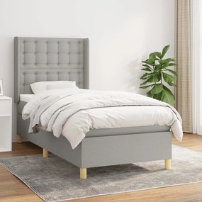 vidaXL Box spring postel s matrací 90x200 cm textil [3132285] Barva: světle šedá