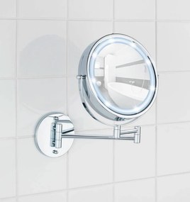 Kosmetické zrcátko Power-Loc LUMI  s LED podsvícením, zvětšení x5, WENKO