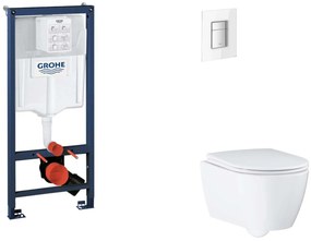 Grohe Rapid SL - Set předstěnové instalace, klozetu, sedátka SoftClose a tlačítka Skate Cosmopolitan, Moon White SANI11BB3131