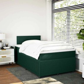 Box spring postel s matrací tmavě zelená 120x190 cm samet 3289989