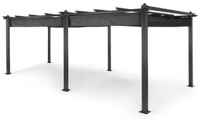 Pantheon, pergola, přístřešek, 3 x 6 m, hliník, stříška proti slunci, polyester, šedá