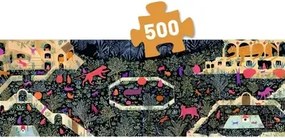 DJECO Panoramatické puzzle Království koček / 500 dílků / 97 x 33 cm