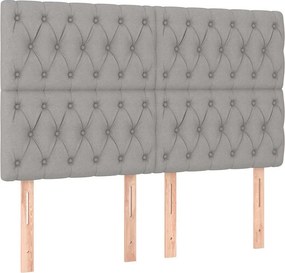 Box spring postel s matrací světle šedá 160 x 200 cm textil 3128773