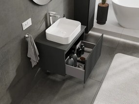 Mexen Rivel, koupelnová skříňka 70 cm, 1 zásuvka, drážkovaná, grafitová matná, 91A20-07047-1-BF66