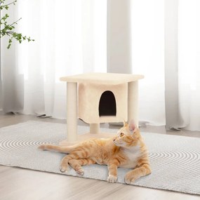 Škrabadlo pro kočky se sisalovými sloupky krémové 37 cm 171654
