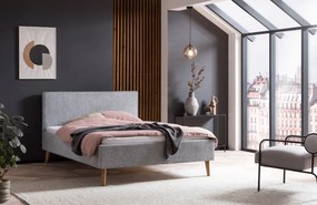 Šedá čalouněná dvoulůžková postel Meise Möbel Twister 140 x 200 cm