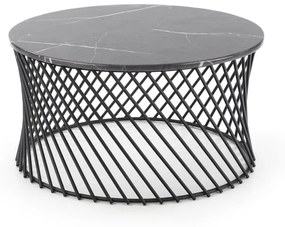 Expedo VÝPRODEJ Konferenční stolek CORDEL, 80x42x80, šedý mramor/černá