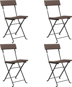 vidaXL Skládací bistro židle 4 ks polyratan a ocel [3152115] Barva: Černá