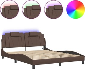 Rám postele Viana s LED bez matrace hnědý 160 x 200 cm 3214031