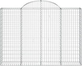Klenuté gabionové koše 4 ks 200x30x140/160cm pozinkované železo 3146154