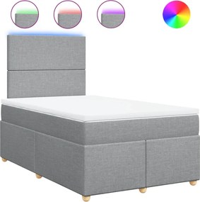 Box spring postel s matrací světle šedá 120x190 cm textil 3293512